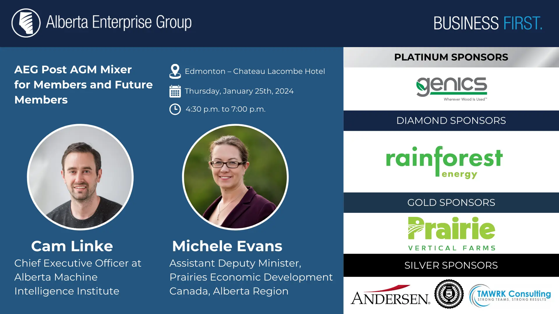 AEG Post AGM Mixer for Members and Future Members: Cam Linke with Amii ...