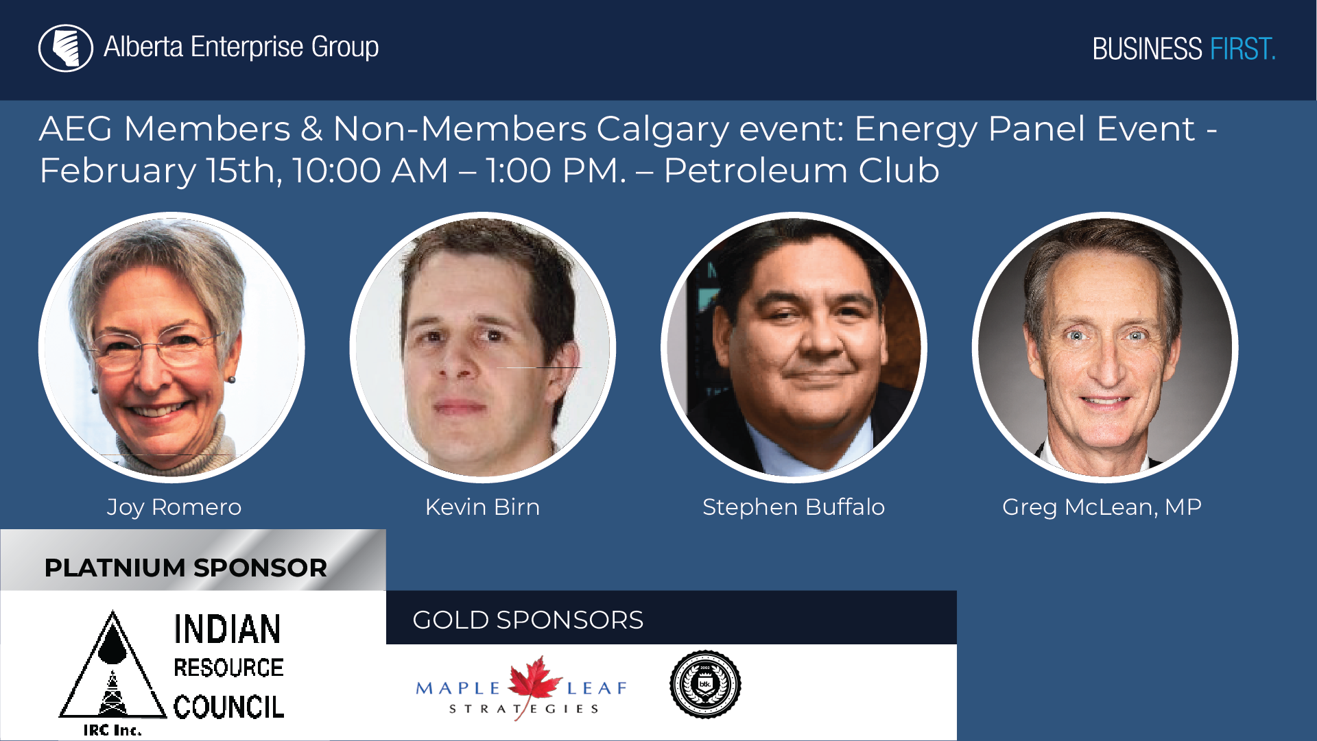 Calgary event: Energy Panel Event – Joy Romero, Stephen Buffalo, Kevin ...