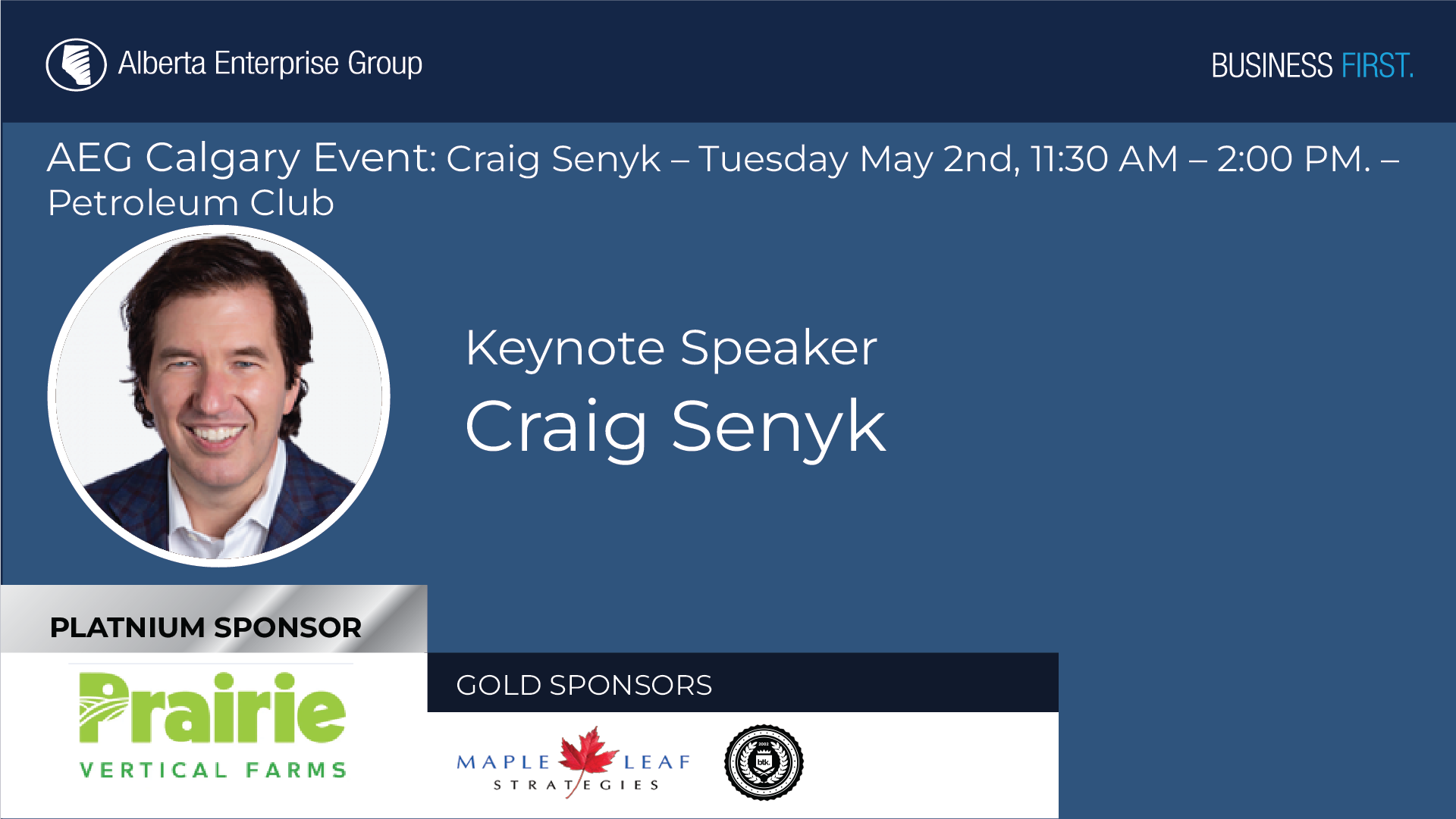 AEG Calgary Event: Craig Senyk - Alberta Enterprise Group