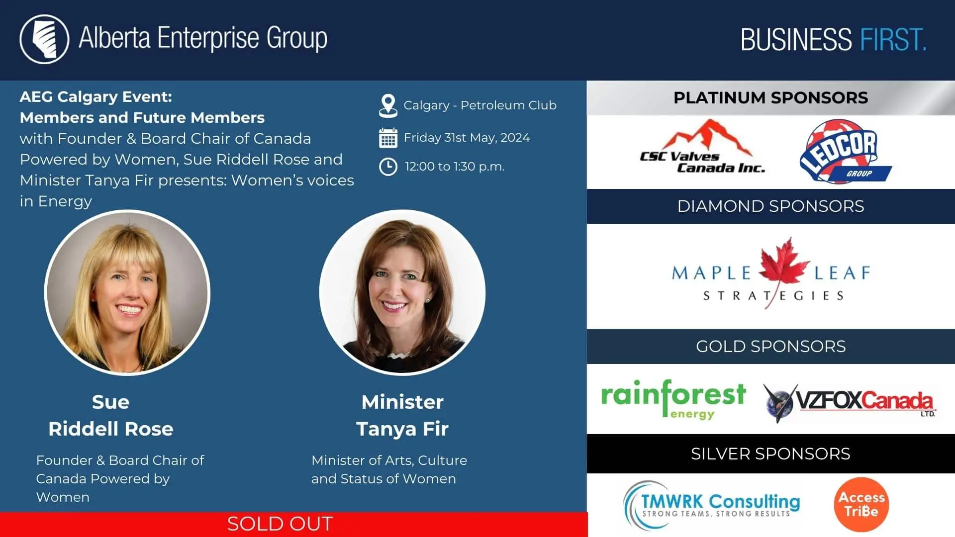 AEG Calgary Event: Minister Tanya Fir and Sue Riddell Rose - Alberta ...
